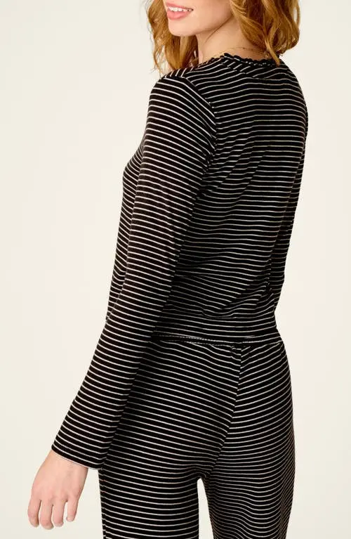 PJ Salvage Pretty Stripes Long Sleeve Sleep Top