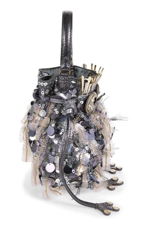 ANYA HINDMARCH Creature Embellished Suede Crossbody Bag