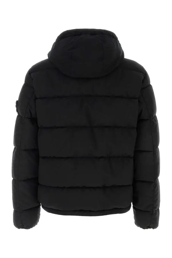 Stone Island Stretch Wool Blend Down Jacket - Black