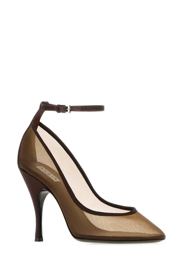 Alaïa Blue Mesh Pumps - Brown