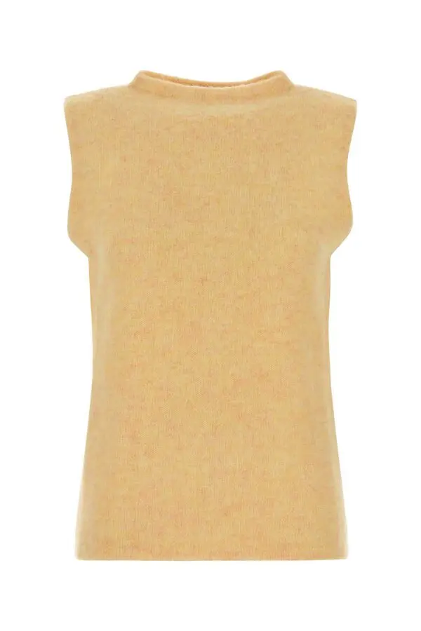 Miu Miu Melange Wool Vest - Yellow