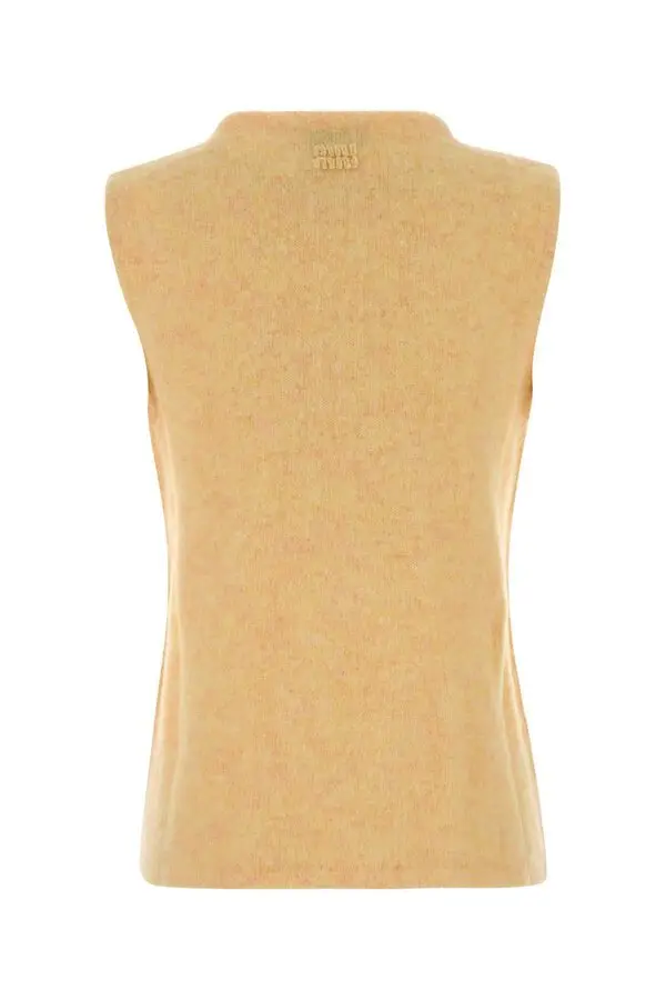 Miu Miu Melange Wool Vest - Yellow
