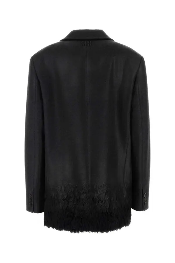 Miu Miu Charcoal Wool Blend Blazer