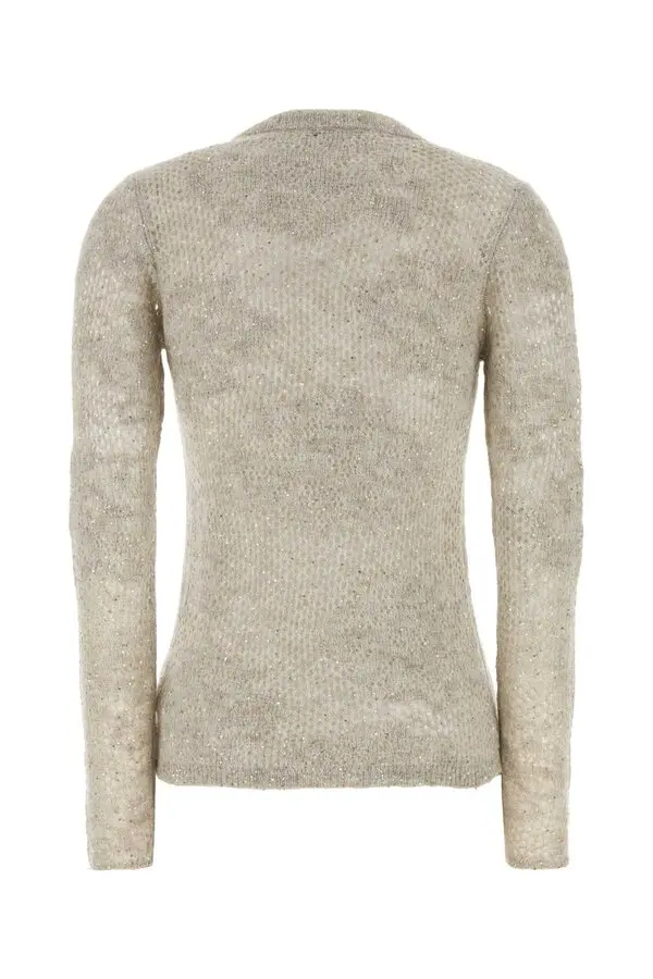 Brunello Cucinelli Sand Stretch Crochet Sweater - Brown