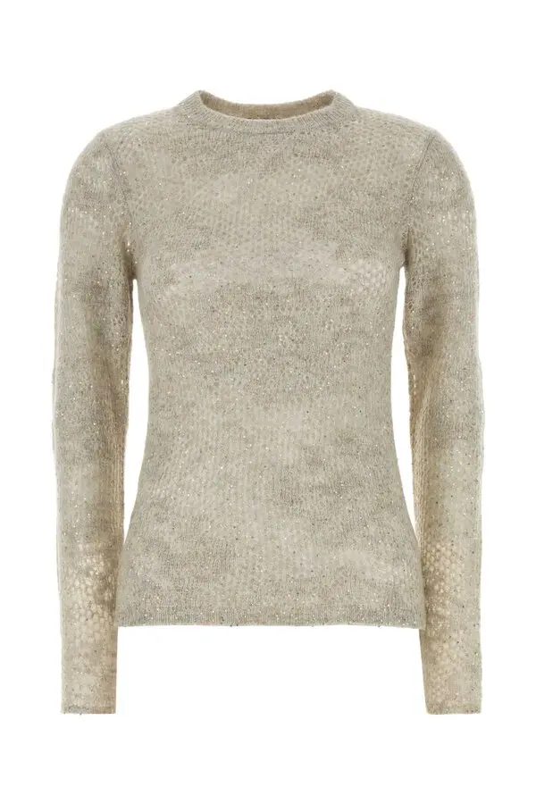 Brunello Cucinelli Sand Stretch Crochet Sweater - Brown