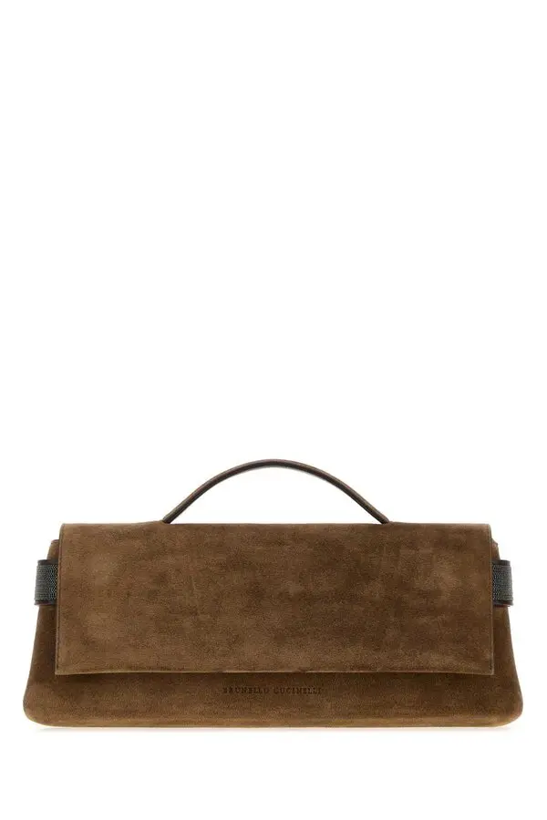 Brunello Cucinelli Brown Suede Handbag - Multicolor