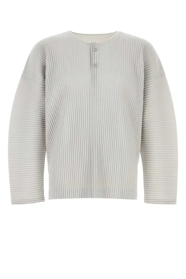 Issey Miyake Light Grey Polyester T-shirt