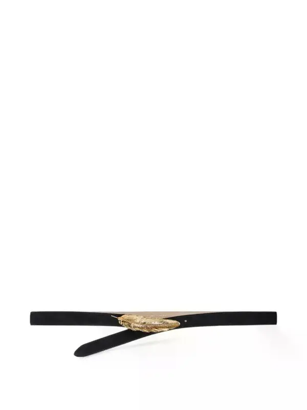 Elisabetta Franchi Belt With Jewel Feather - Black