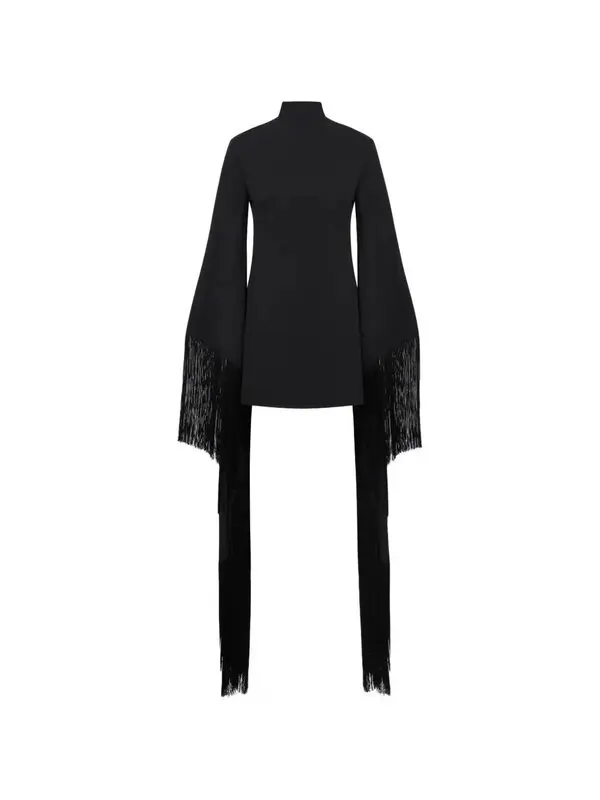 TALLER MARMO Dragon Fringe-trimmed Mini Dress - Black