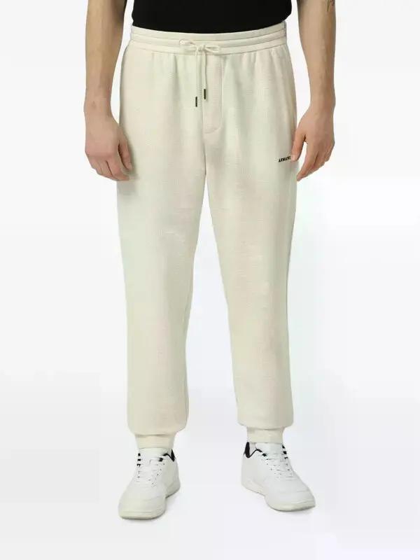 Armani Exchange Waffle-knit Logo-embroidered Track Pants