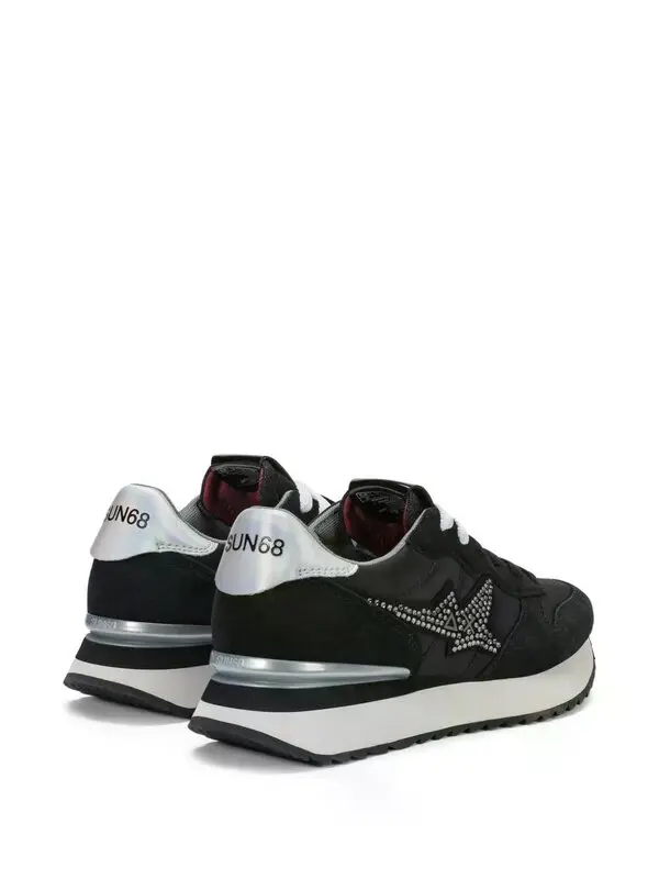 SUN 68 Stargirl Crystal-embellished Leather Sneakers