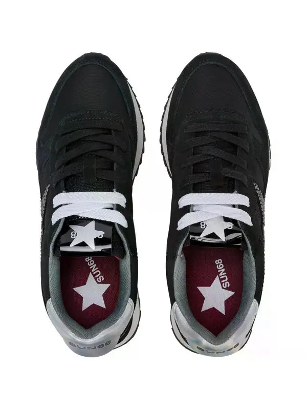 SUN 68 Stargirl Crystal-embellished Leather Sneakers