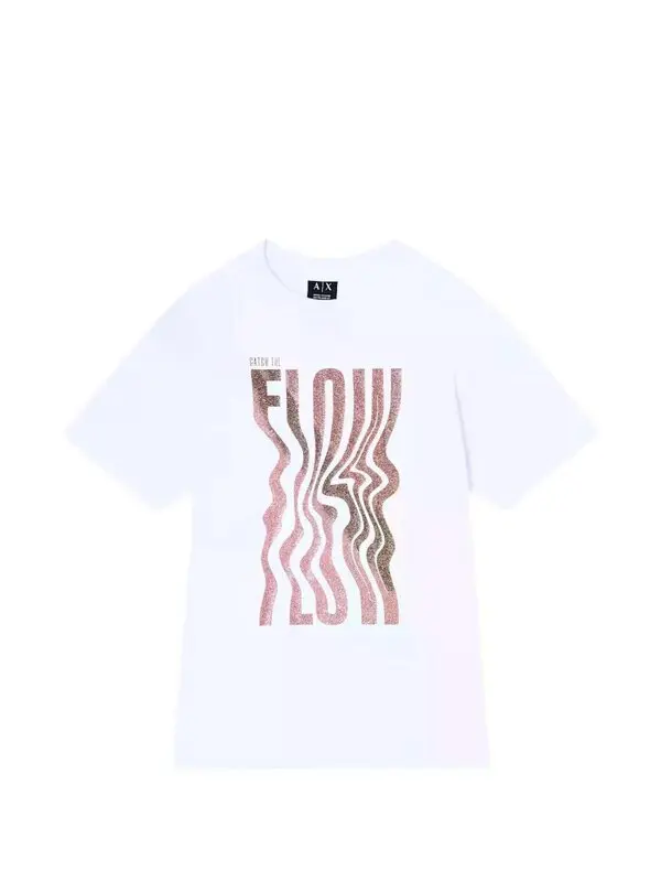 Armani Exchange Glitter-print Cotton T-shirt