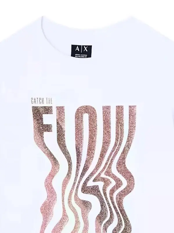 Armani Exchange Glitter-print Cotton T-shirt