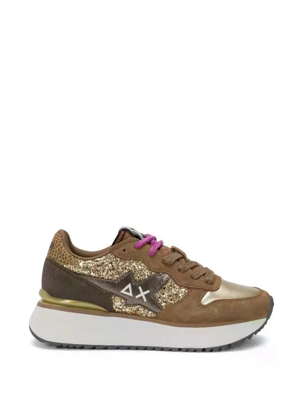 SUN 68 Ally Glitter-detail Panelled Sneakers