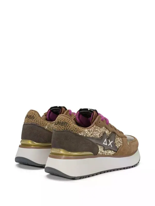 SUN 68 Ally Glitter-detail Panelled Sneakers