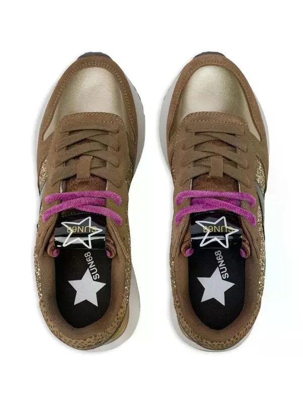 SUN 68 Ally Glitter-detail Panelled Sneakers