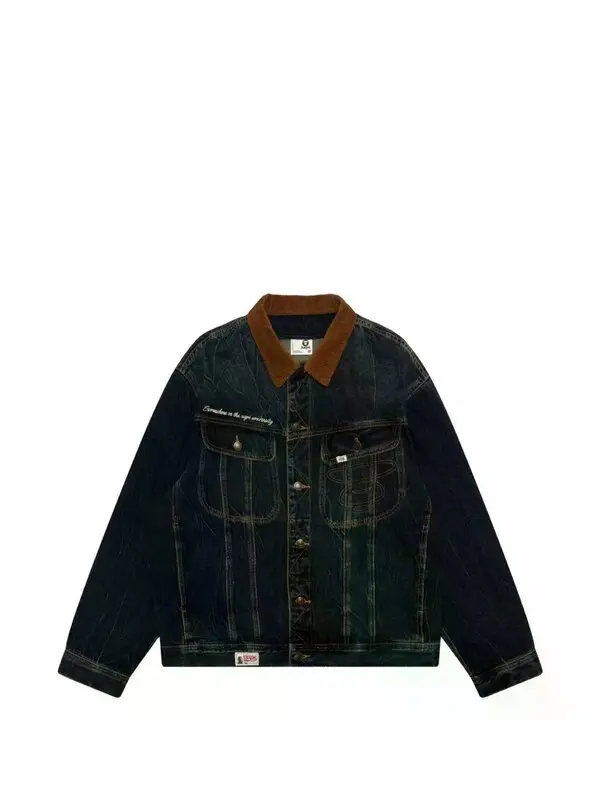 AAPE BY *A BATHING APE Corduroy-collar Hooded Denim Jacket