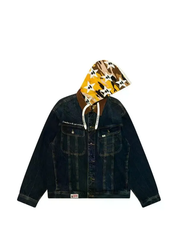 AAPE BY *A BATHING APE Corduroy-collar Hooded Denim Jacket