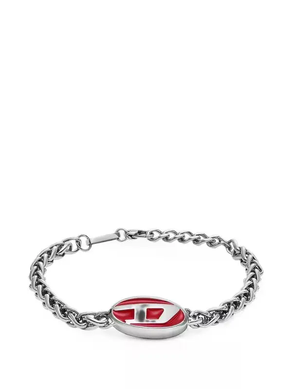DIESEL® Logo-plaque Wheat-chain Bracelet