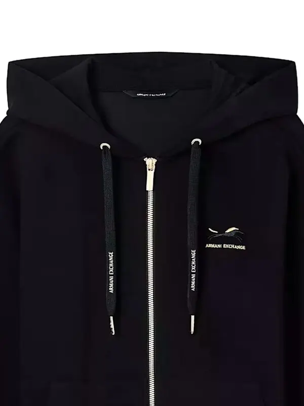 Armani Exchange Logo-embroidered Zip-up Hoodie