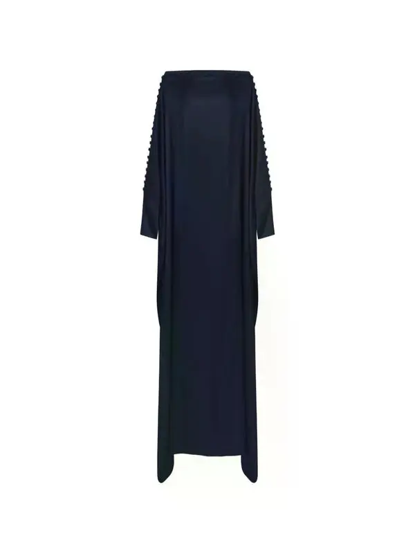 TALLER MARMO Mila Button-embellished Satin Maxi Kaftan