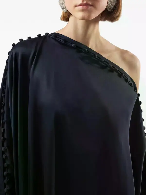 TALLER MARMO Mila Button-embellished Satin Maxi Kaftan