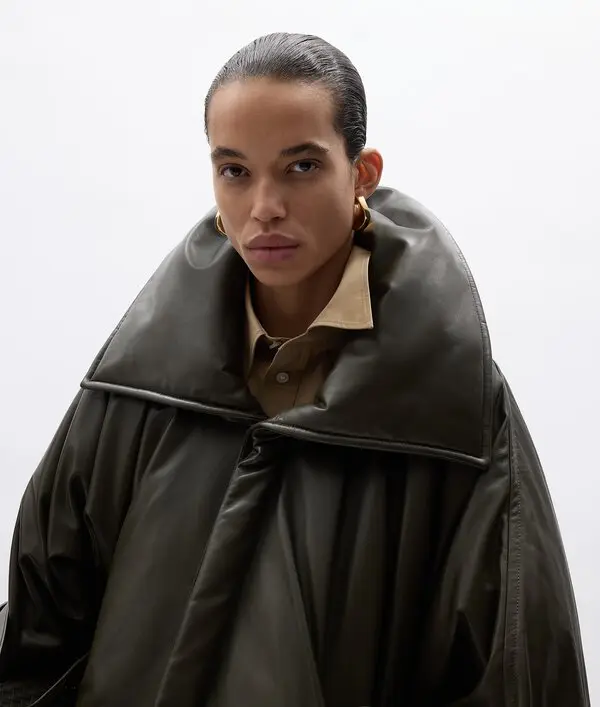 Bottega Veneta Shiny Leather Puffer Jacket