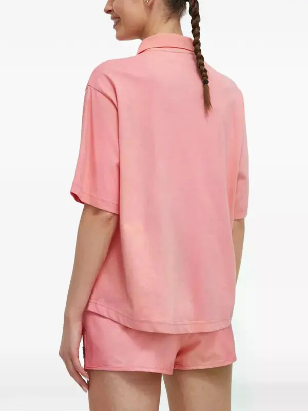 FILA Striped Logo-patch Polo Shirt - Pink