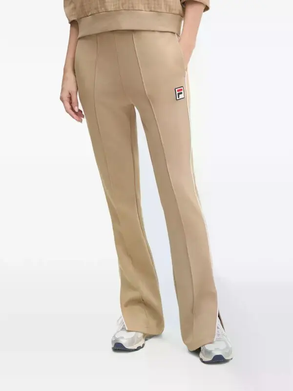 FILA Logo Patch Flared Trousers - Neutrals