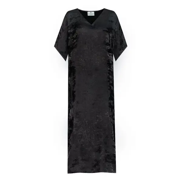 DHARA SHETH, DUBAI Shadow Of Sequin Shimmer Long Kaftan Halloween Party Dress With Side Slit