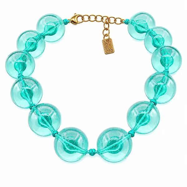 MICHAEL NASH JEWELRY Lucy Transparent Turquoise Gumball Necklace