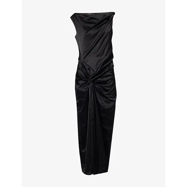 Dries Van Noten Dumas Draped Satin Midi Dress