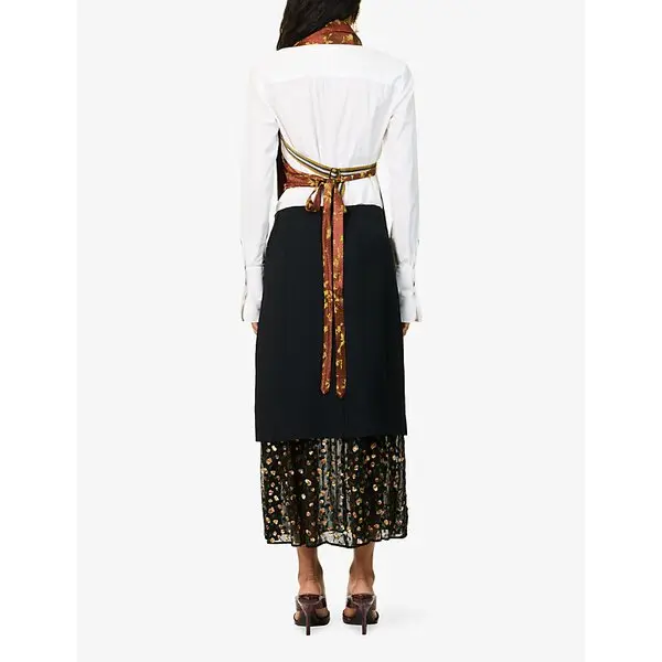 Dries Van Noten Geline Floral Wrap Woven Top - Rust