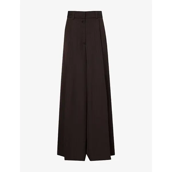 Dries Van Noten Podium Wide-leg Woven Trousers - Brown