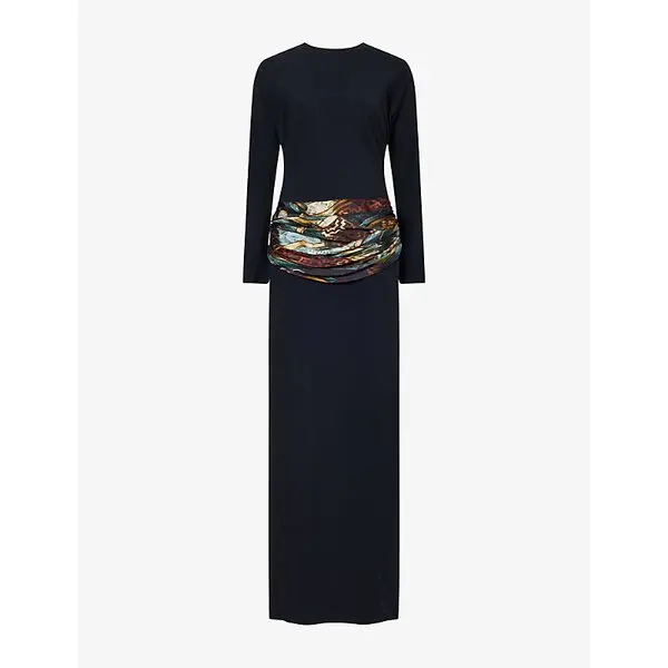 Dries Van Noten Decado Printed Woven Dress - Black