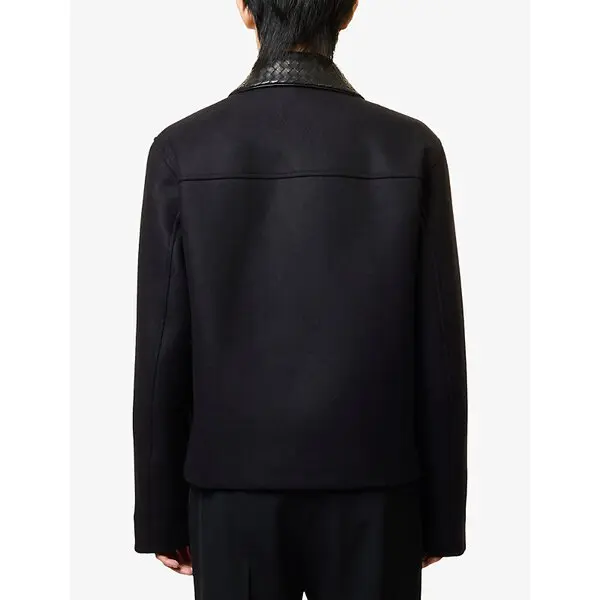 Bottega Veneta Intrecciato Collar Wool Jacket