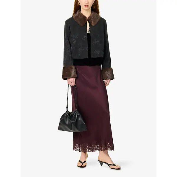 Rixo Luanne Jacquard Satin Jacket Jacket