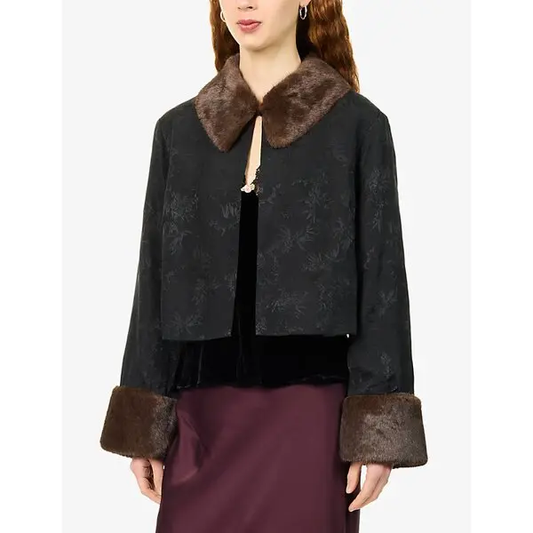 Rixo Luanne Jacquard Satin Jacket Jacket