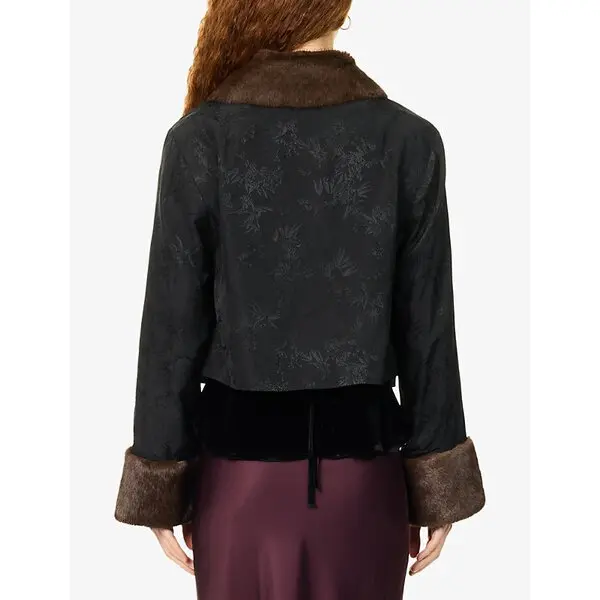 Rixo Luanne Jacquard Satin Jacket Jacket