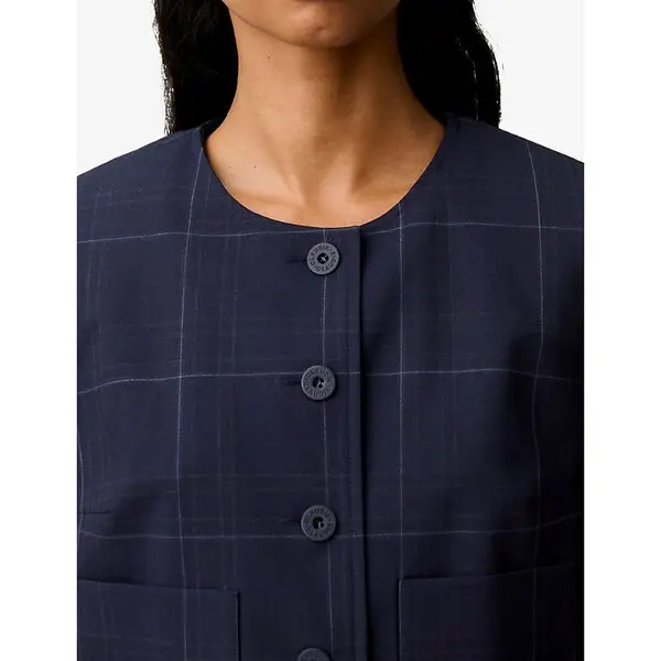 Claudie Pierlot Checked Boxy-fit Wool-blend Jacket
