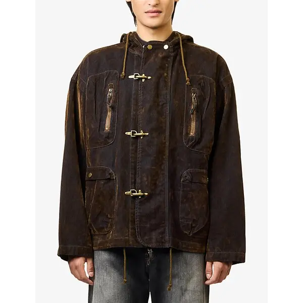 BRAIN DEAD Fireman Hooded Denim Jacket
