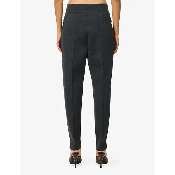 Alaïa Tapered Wool-blend Knit Trousers