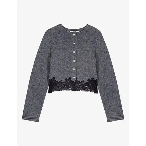 Maje Lace-trim Two-piece Wool Twinset