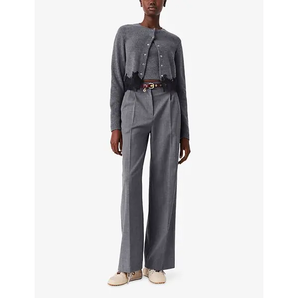 Maje Lace-trim Two-piece Wool Twinset