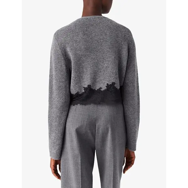 Maje Lace-trim Two-piece Wool Twinset