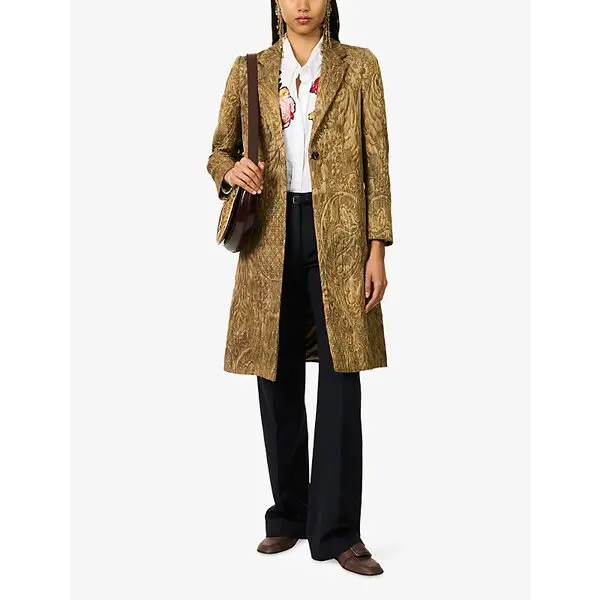 Dries Van Noten Richy Textured Woven Coat