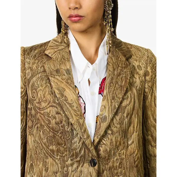 Dries Van Noten Richy Textured Woven Coat