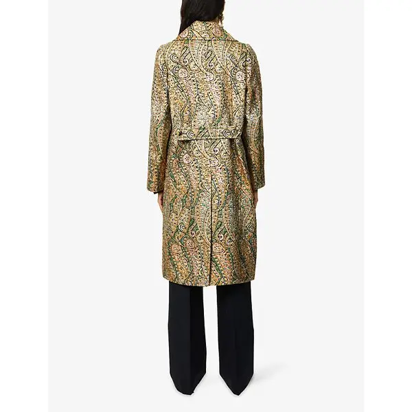 Dries Van Noten Riani Metallic-pattern Woven Coat