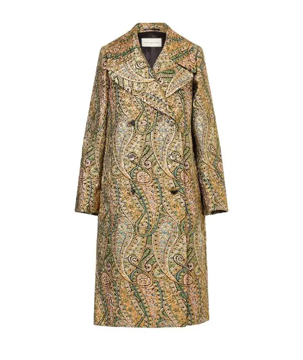 Dries Van Noten Riani Metallic-pattern Woven Coat - Multi